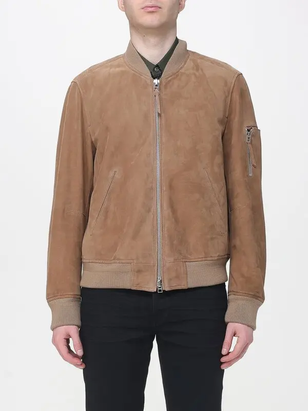 TOM FORD Suede Bomber Jacket - Beige