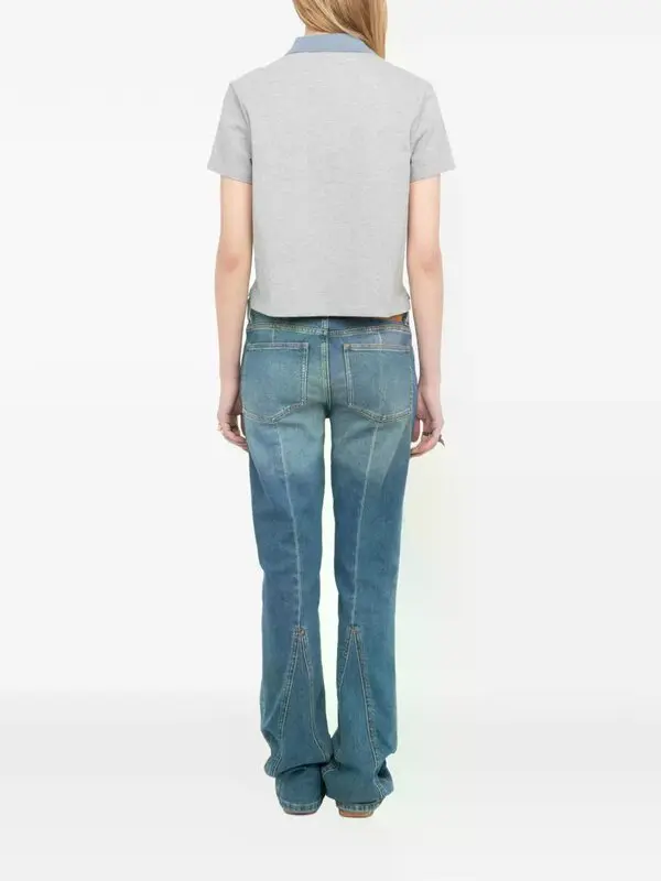 Zadig&Voltaire Mirta Logo-detail Cropped Polo Top - Grey