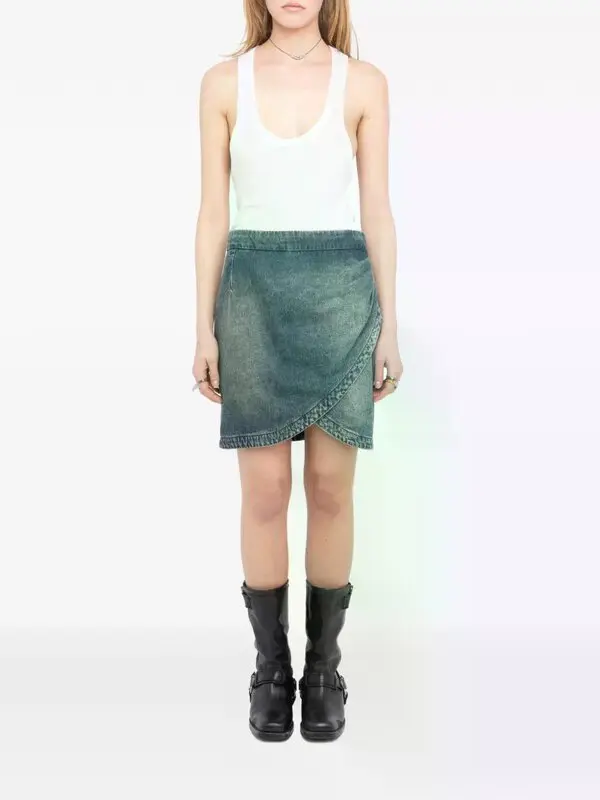 Zadig&Voltaire Denim Wrap Mini Skirt