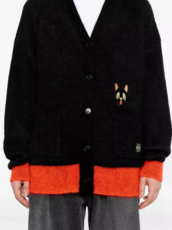 Loewe Embroidered Cardigan - Black