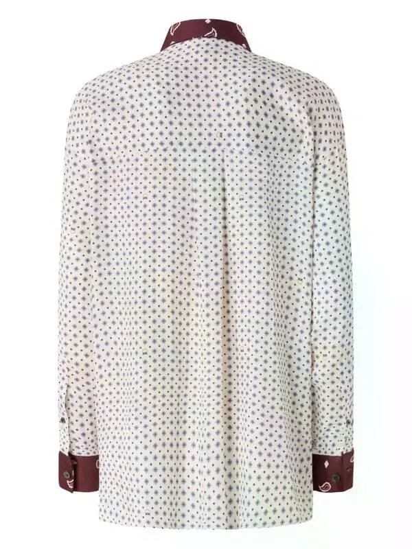 Pinko Long Sleeve Printed Viscose Twill Shirt