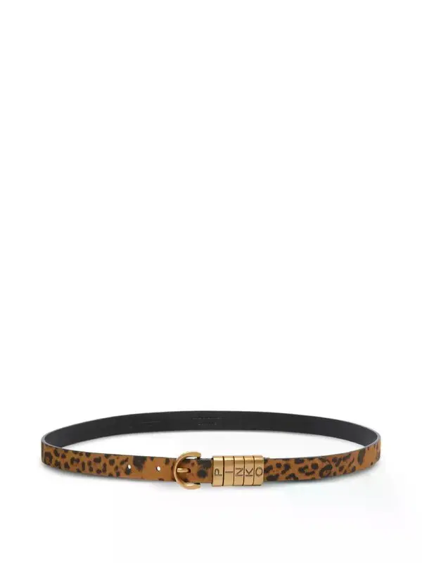 Pinko Animal-print Buckle Belt - Brown