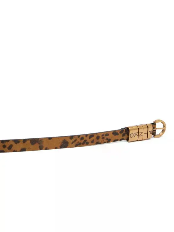 Pinko Animal-print Buckle Belt - Brown