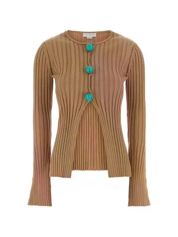 Stella McCartney Ribbed Button Cardigan - Brown