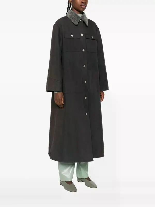Nanushka Contrast Collar Utility Coat