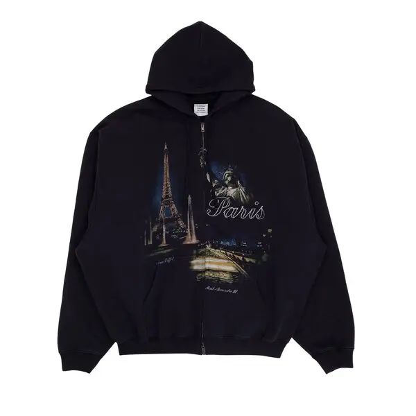 Vetements Paris Tourist Zip-up Hoodie
