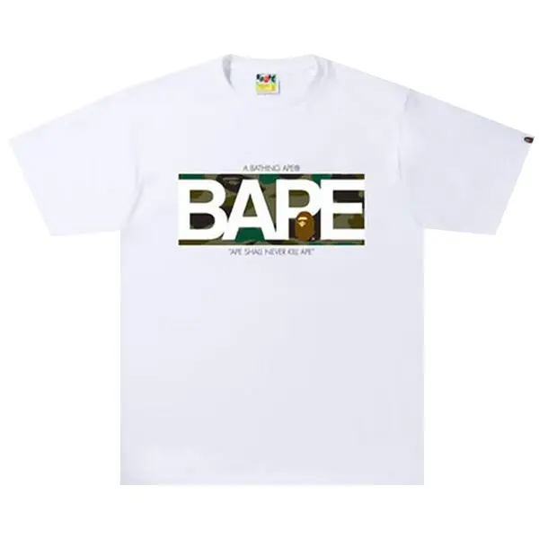 A BATHING APE 1st Camo Logo Tee - White