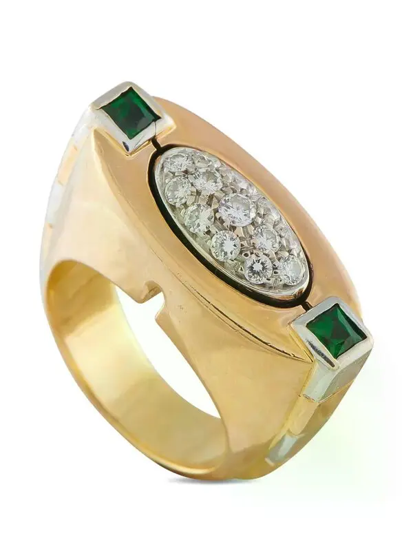 NOUVELLE BAGUE 18k Rose Diamond And Tsavorite Ring - Gold