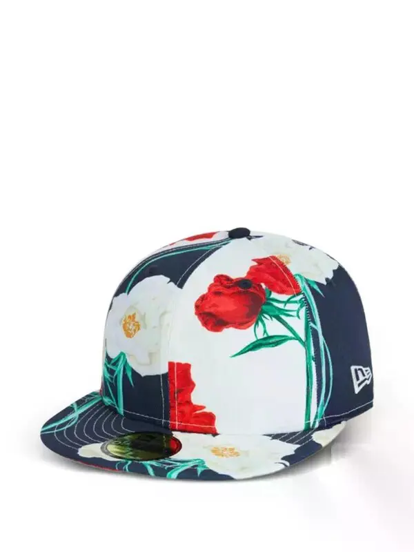 Kenzo Rose-print Hat - Blue