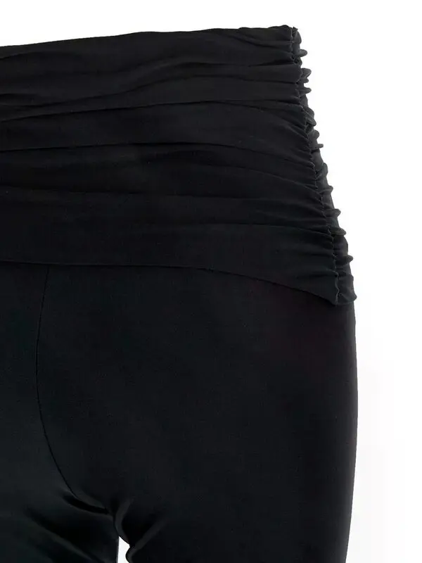 Andamane Shiny Draped Leggings - Black