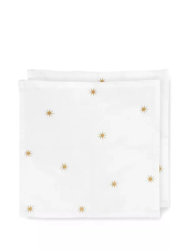 PIP STUDIO Embroidered Stars Napkins - White