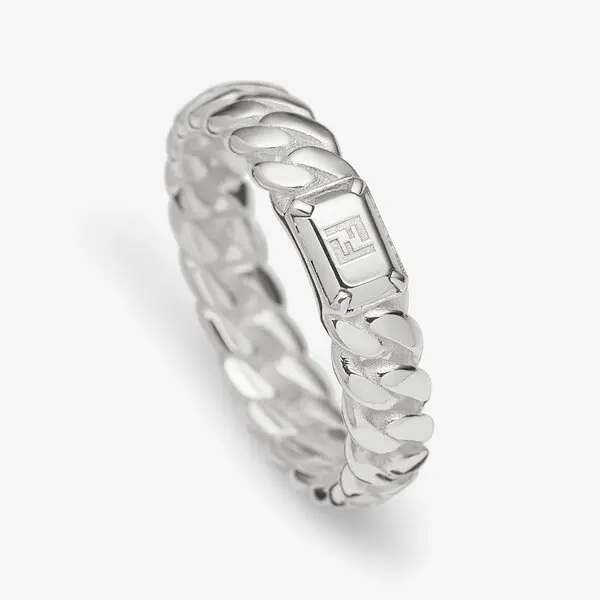 Fendi 925 Sterling Chain Link Ring