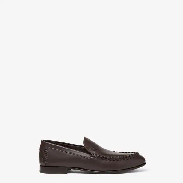 Fendi Ff-accented Calfskin Loafers