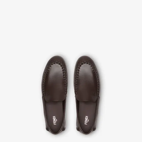 Fendi Ff-accented Calfskin Loafers