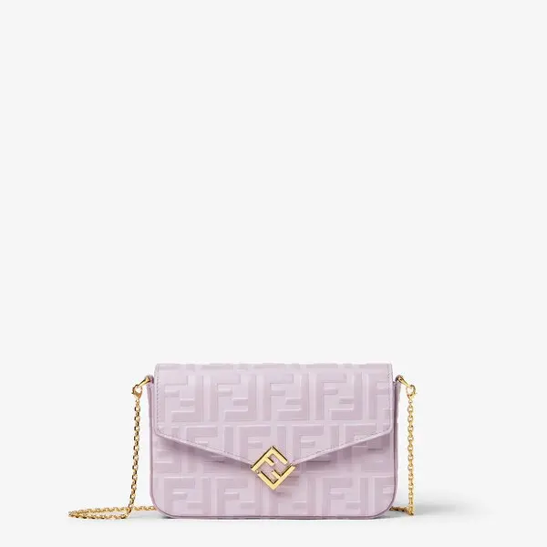 Fendi Ff Diamonds Wallet On Chain - Purple