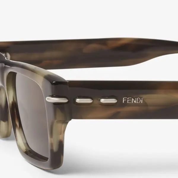 Fendi Selleria Rectangular Sunglasses - Brown