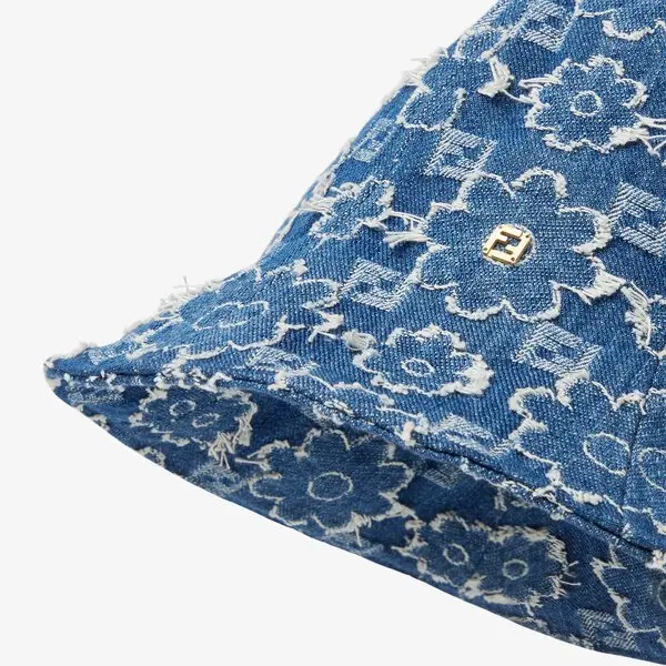 Fendi Ff Floral Denim Cloche Hat