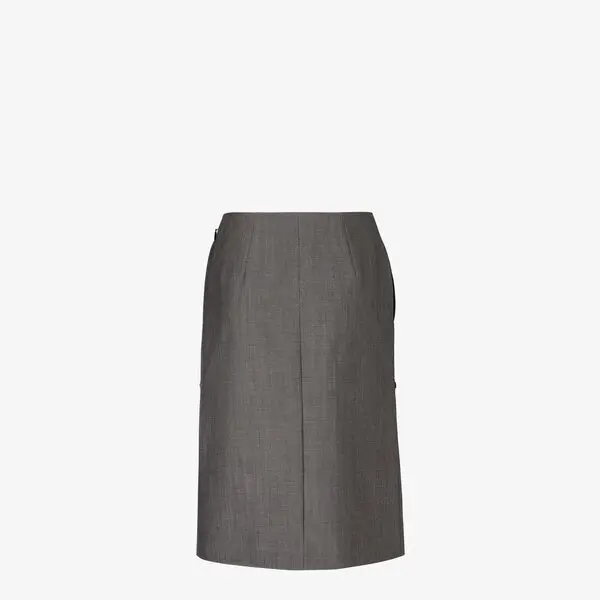 Fendi Straight-cut Midi Skirt With Slits