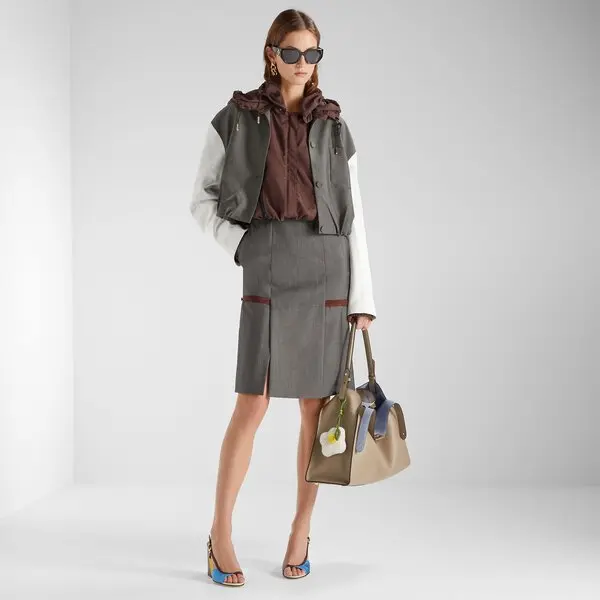 Fendi Straight-cut Midi Skirt With Slits