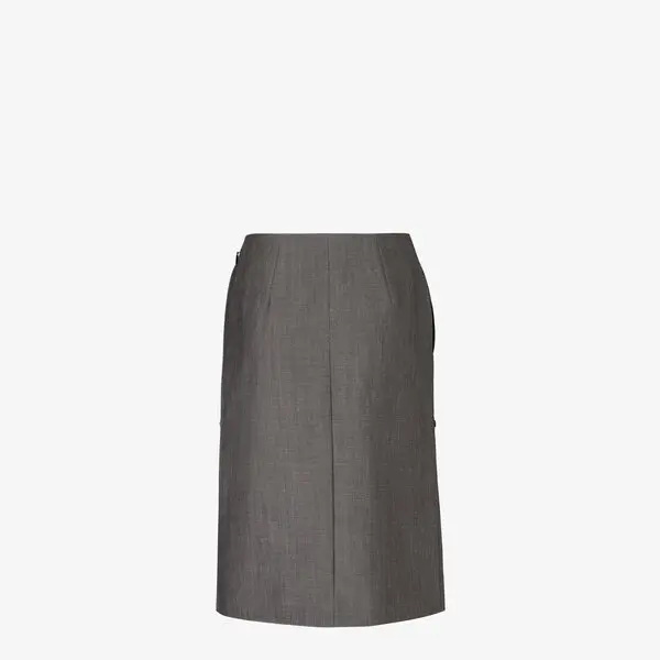 Fendi Straight-cut Midi Skirt With Slits