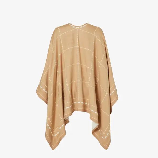 Fendi Camel Wool Poncho