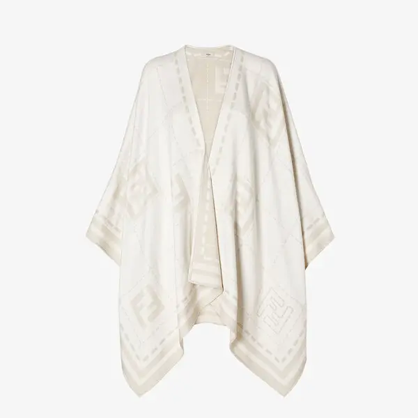 Fendi Selleria Macro Check Wool Poncho