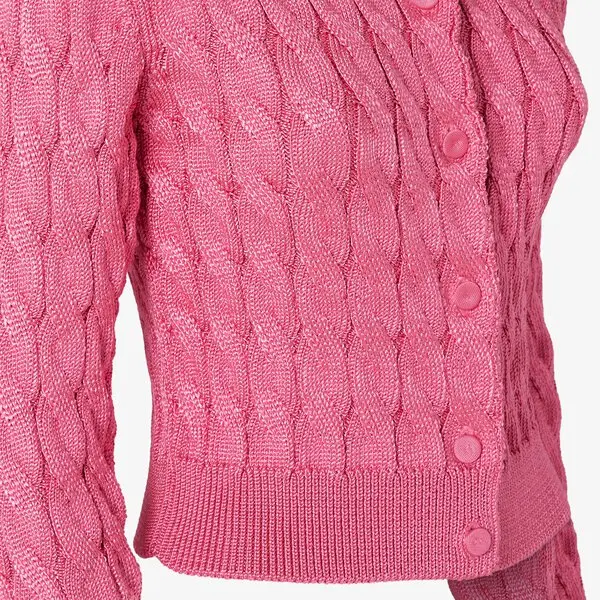 Fendi Slim-fit Cable-knit Cardigan