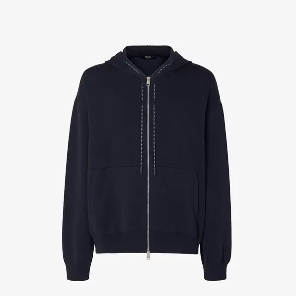 Fendi Sweatshirt With Micro Ff Lace - Blue