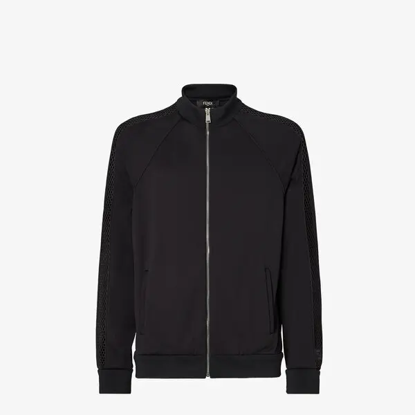Fendi Raglan-sleeved Sweatshirt With Mesh Inserts - Black