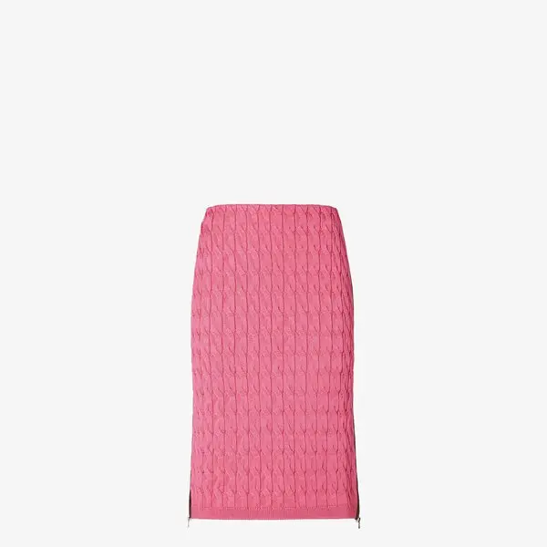 Fendi Cable-knit Viscose Midi Skirt