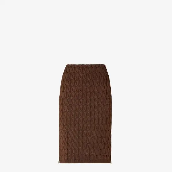 Fendi Straight-cut Midi Skirt - Brown