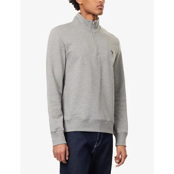 Paul Smith High-neck Half-zip Cotton-jersey Sweatshirt