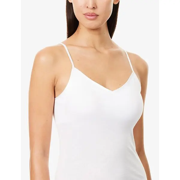 Hanro Seamless Shoulder-straps Cotton-jersey Top - White