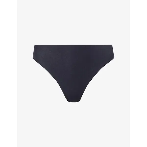Hanro Invisible Mid-rise Stretch-cotton Thong - Black