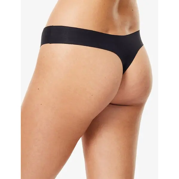 Hanro Invisible Mid-rise Stretch-cotton Thong - Black