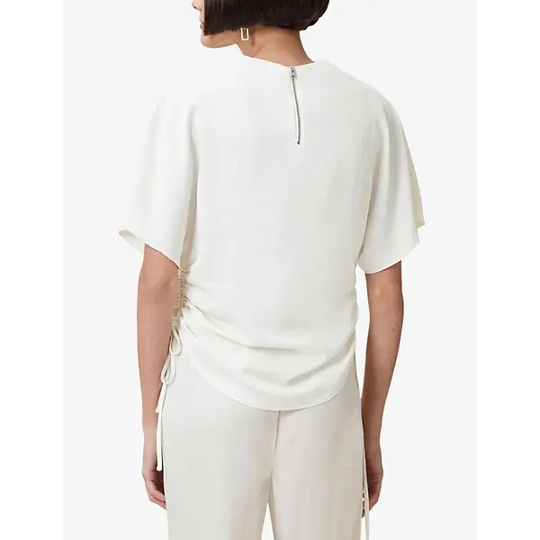 ALLSAINTS Leslie Drawstring-sides Satin Top