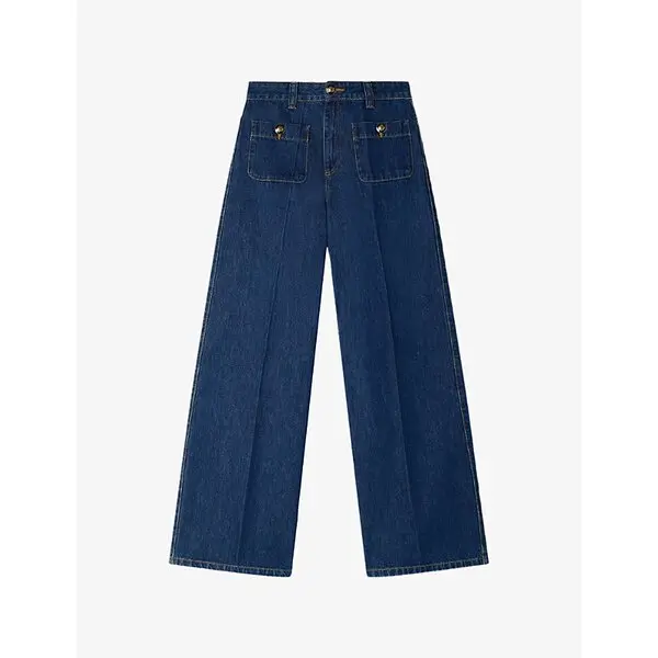 Sandro Straight-leg Mid-rise Denim Jeans - Deep Blue