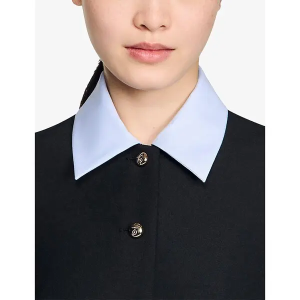 Sandro Short-sleeved Two-in-one Stretch-woven Mini Dress