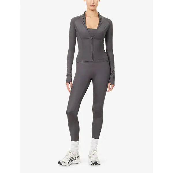 ADANOLA Stretch-woven Long-sleeve Top