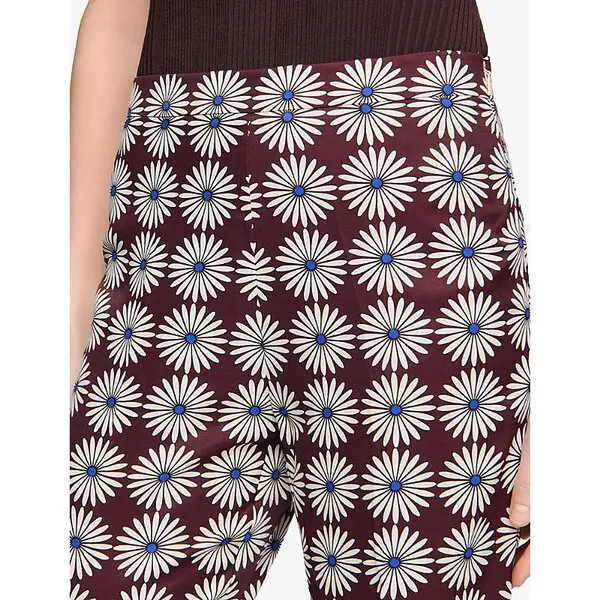 Sandro Floral-print Flared Trousers