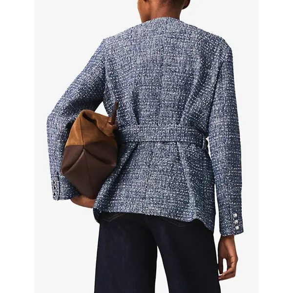 Maje Belted Tweed Jacket