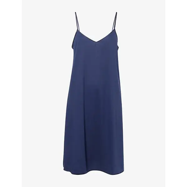 Hanro V-neck Cotton-jersey Nightdress - Deep Navy