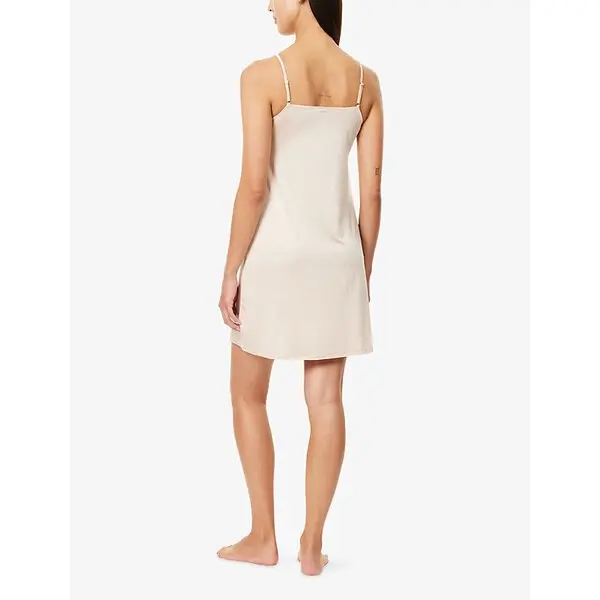 Hanro Satin Deluxe V-neck Nightdress - Natural