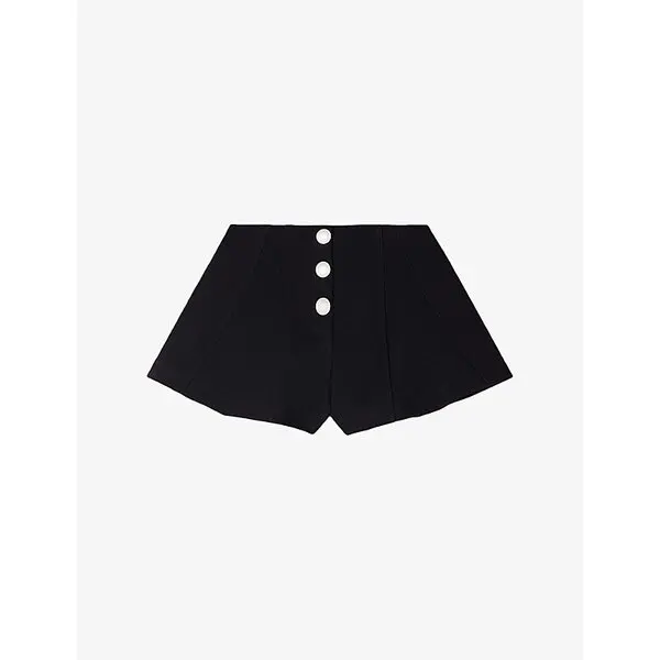 Sandro Flared Mid-rise Woven Shorts