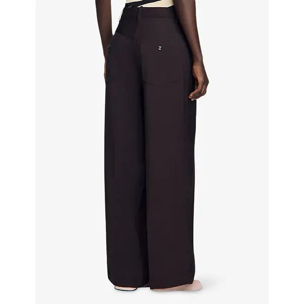 Sandro Wide-leg Mid-rise Woven Trousers