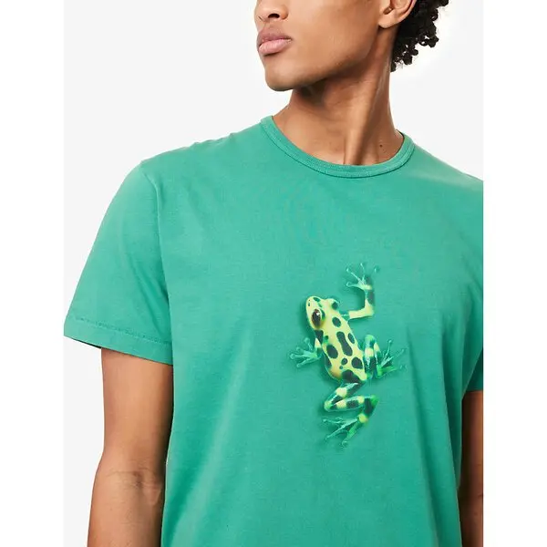 JW Anderson Jumping Frog Crewneck Cotton-jersey T-shirt - Emerald