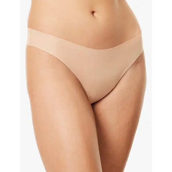 Hanro Invisible Mid-rise Stretch-cotton Thong - Beige