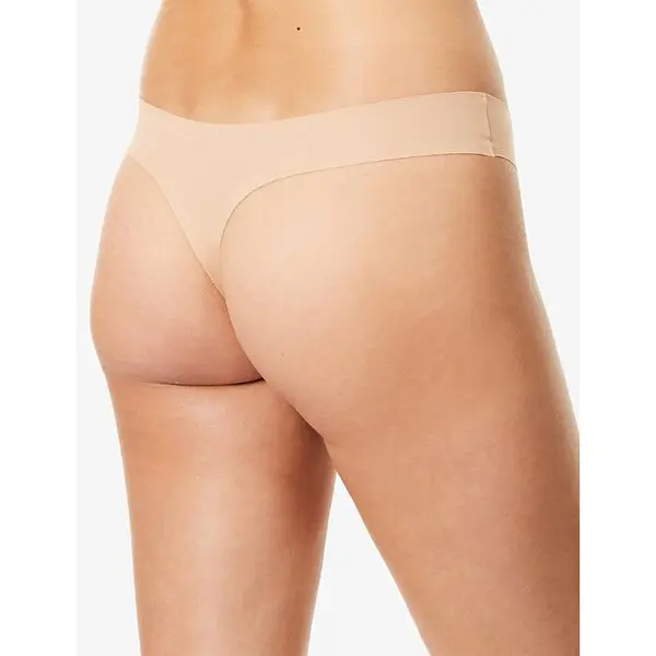 Hanro Invisible Mid-rise Stretch-cotton Thong - Beige