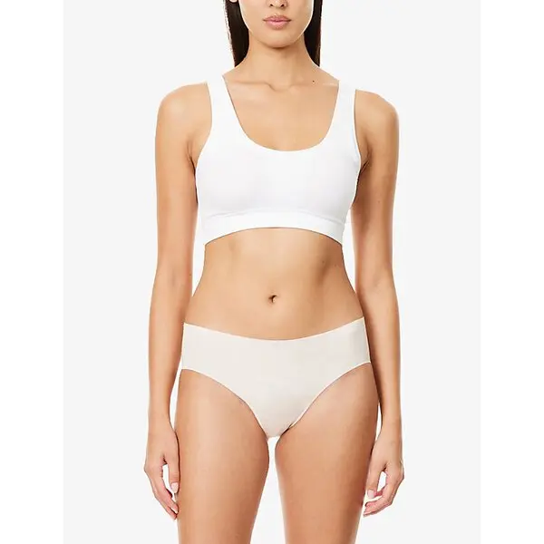 Hanro Invisible High-rise Stretch-cotton Briefs - Powder