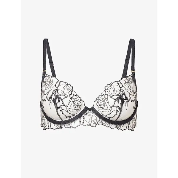 Bluebella Rosalie Wired Lace Bra - Black/ Sheer